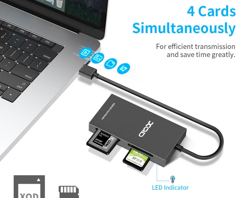 Rocketek Dual XQD and Dual SD usb 3.0 Memory Card Reader and Writter ...