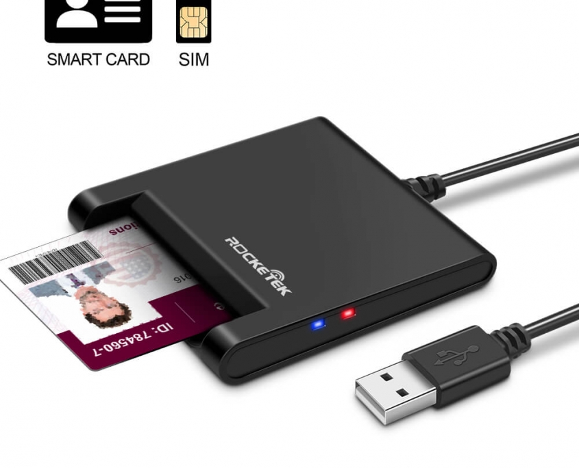 Rocketek iso7816 smart card reader portable usb smart card reader