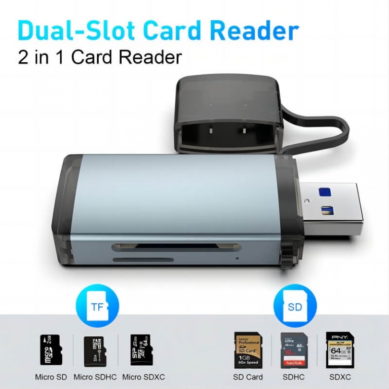 Rocketek Mini Memory Card Reader For SD TF Card - rocketeck